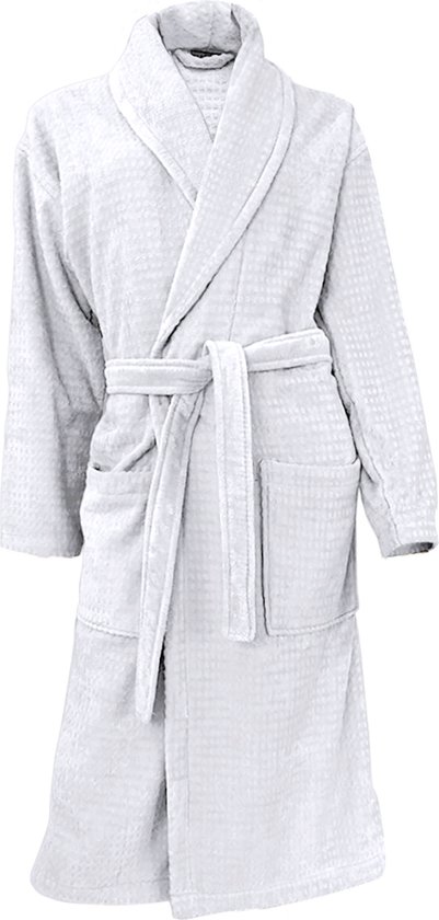 LINNICK Wafel Badjas - Badjas Velours Katoen - maat L - White - Badjas ...