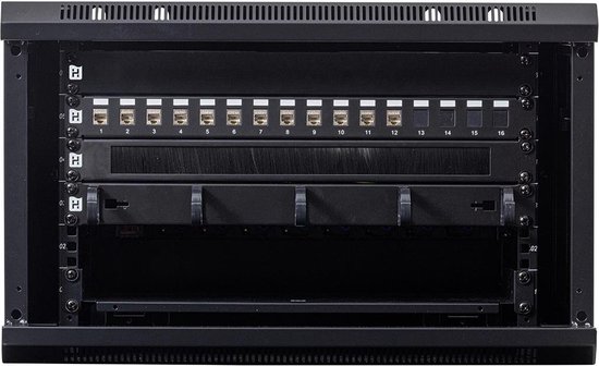 Hirschmann Multimedia 19 Inch 6U patchkast met glazen deur 600x450x370 ...