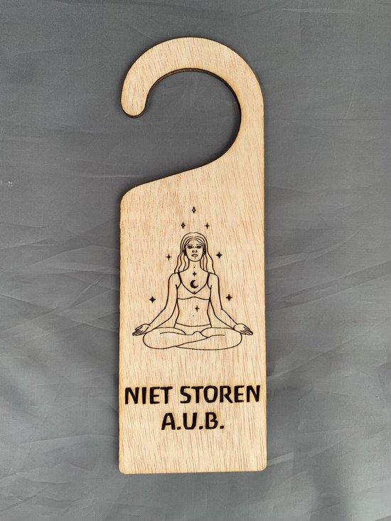 Houten deurhanger - niet storen a.u.b. - yoga of ontspanning - laat je ...