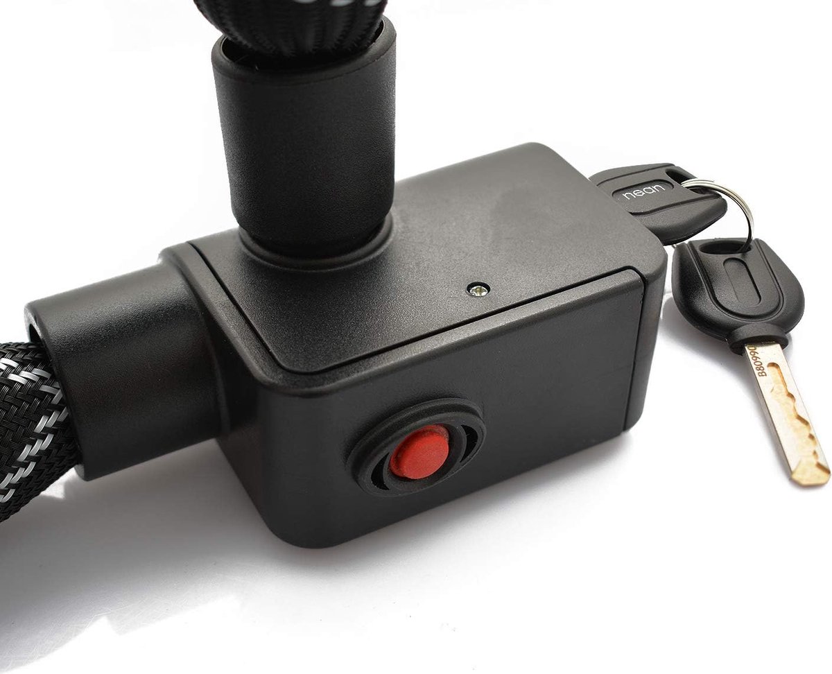 Fietsslot met alarm, fietsslot met geharde vierkante ketting en 2 x ...