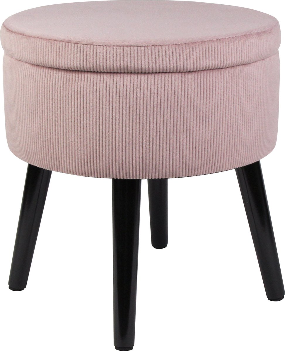 Oliva's - Poef - Rond - Met opbergruimte - Voetenbankje - Hocker op ...