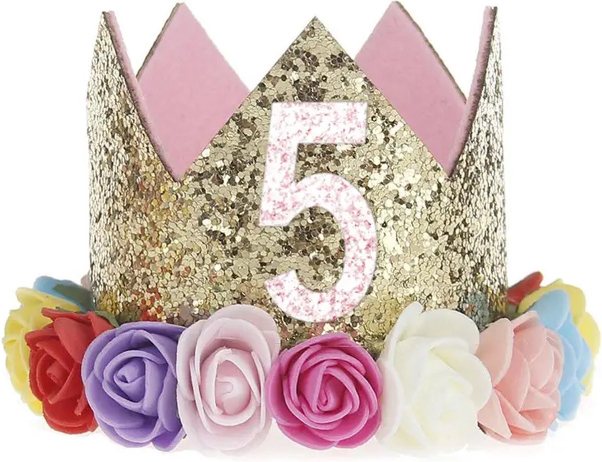 Verjaardagskroon 5 Jaar Meisje, Verjaardagshoed voor Meisjes, Vilten ...