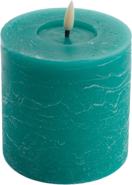 Mansion Atmosphere led kaars - led kaars 10x10cm groen - flikkerende ...