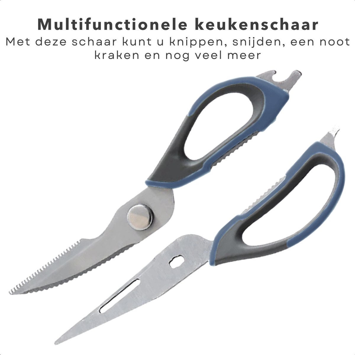 Cheqo® Multifunctionele Keukenschaar - Schaar met Flesopener - Schaar ...