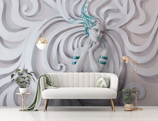 Fotobehang - Vlies Behang - Medusa Sculpture - Vrouw - Beeldhouwwerk ...