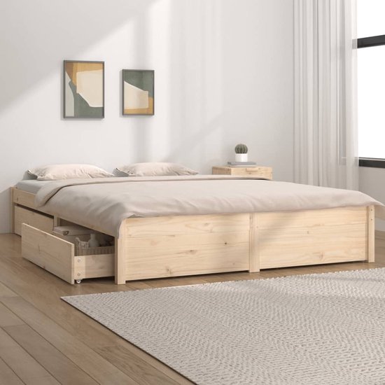 The Living Store Bedframe met lades 140x200 cm - Bedframe - Bedframes ...