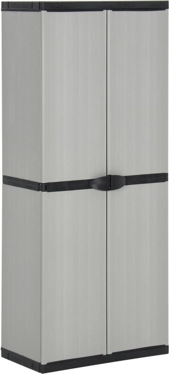 The Living Store Tuinkast PVC - PP Grijs/Zwart - 68x40x168 cm - 3 ...