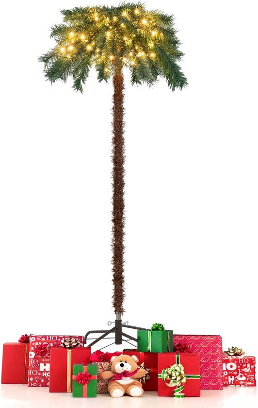 154cm/218cm tropische LED-touwlichtpalm, kunstmatige palmboom met LED ...