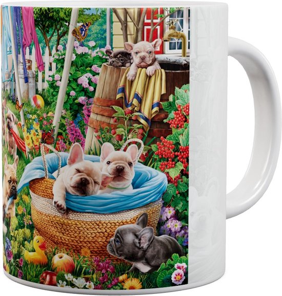 Franse Bulldog Frenchies At Play - Mok 440 ml | bol.com