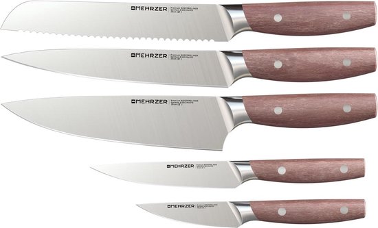 Mehrzer - 5-delig Messenset - Bubinga hout - Premium Duits staal | bol