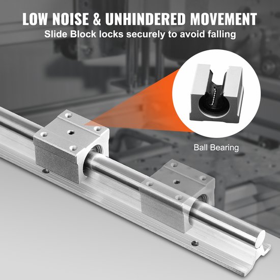 VEVOR SBR Lineaire Geleiderailkit-2 Stuks SBR12-1000mm Koolstofstaal ...