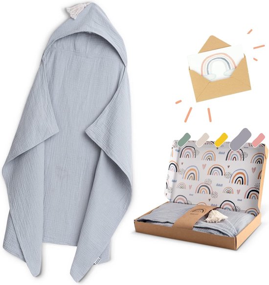 Handdoek met capuchon voor baby's 75 cm x 100 cm, geboortegeschenk ...