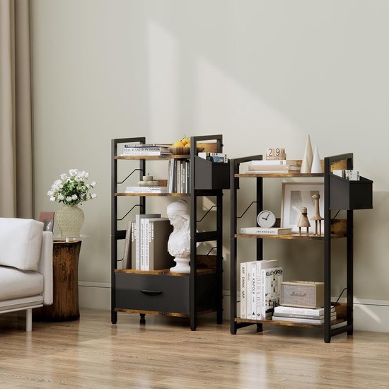 Inovra ® Industrieel Vormgegeven Boekenkast met Drie Niveaus en ...