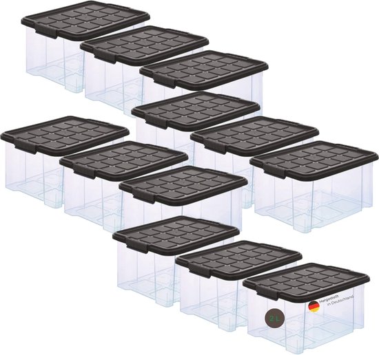 Kleine Transparante Opbergdozen met Deksel - 12 Stuks | bol