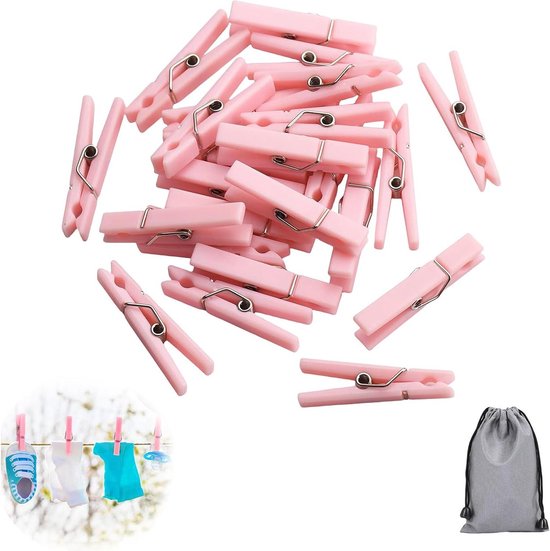 50 Pack Baby Shower Clothes Pegs Games for Girls - Plastic Clothes Pegs ...