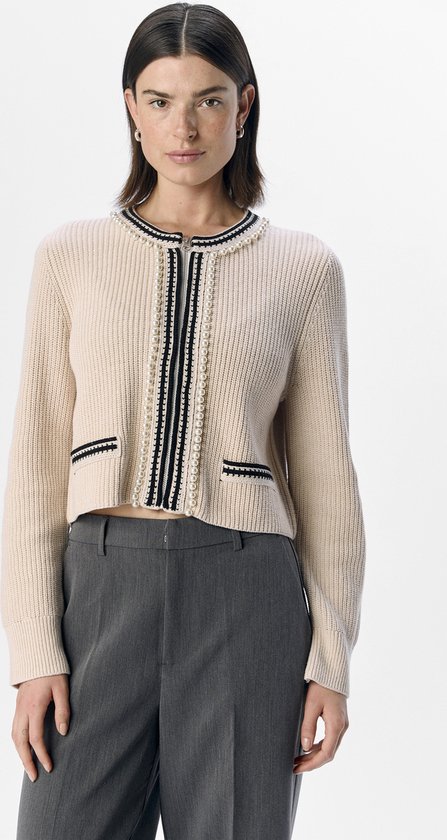 Object Vest Objperla Ls Re Knit Cardigan 136 23045459 White Sand/sky ...