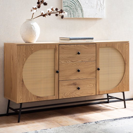 Rootz Modern Sideboard - Stylish Storage Unit - Oak Decor Cabinet ...