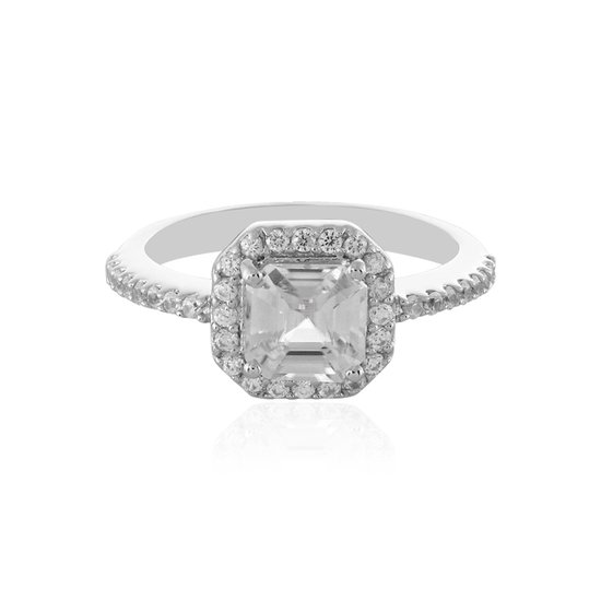 Zilveren ring met een zirkoon | bol