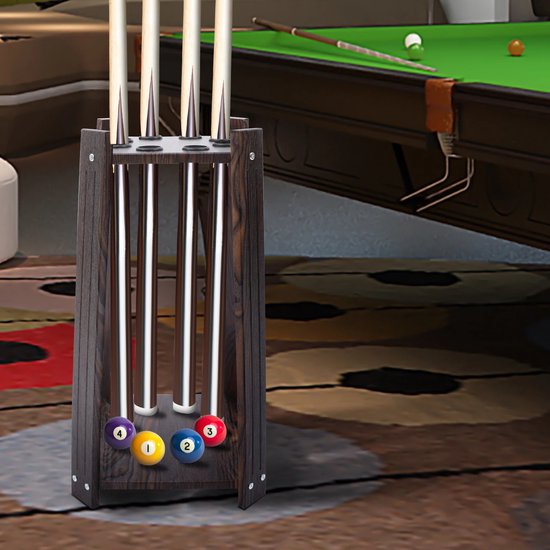 Poolstickhouder - Poolstick houder - biljartkeu rack hout - 8 sticks ...