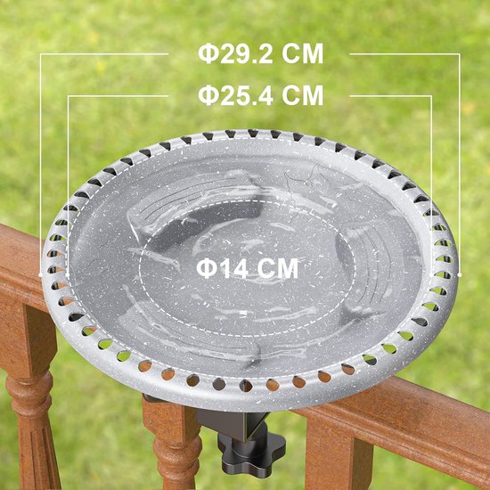 Vogelbad voor Balkon en Tuin - Vorstbestendig en Modern Design (29,2 cm ...