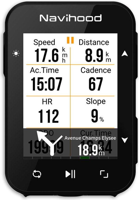 Navihood L2 Fietscomputer - GPS Navigatie - Kleurenscherm - ANT+&Bluetooth | bol