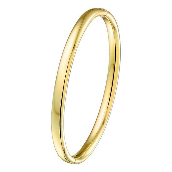 Zilgold Bangle Scharnier Massief Bolle Buis 5 X 58 mm - Geelgoud Met ...