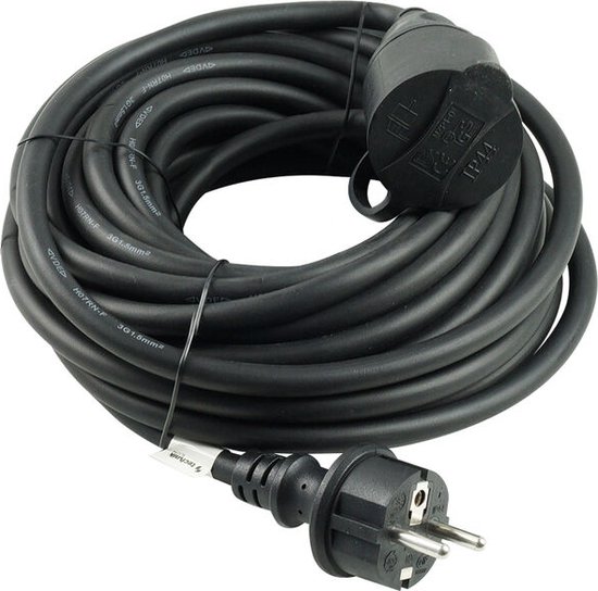Technik Verlengsnoer 10 Meter - 3x1,5mm - IP44 - H07RN-F Industriele Kwaliteit -... | bol