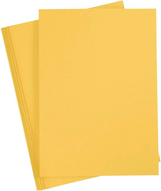 Hobby karton - A4 formaat - 20x vellen - geel - 180 grams - papier ...