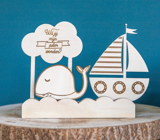 Walvis met boot - Wil jij mijn Peter worden? - Peter vragen - Cadeau ...