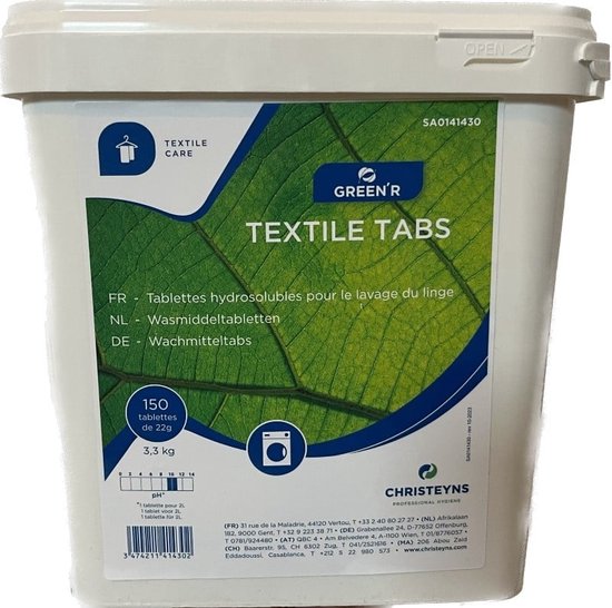 Green'R Textile Tabs Christeyns - 150 stuks | bol