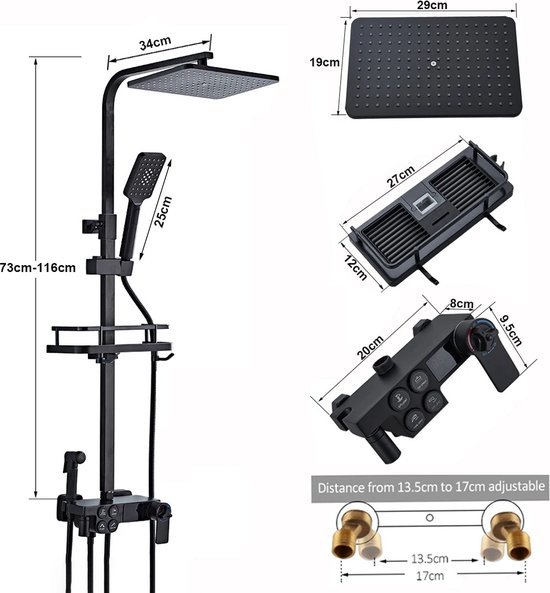 SteeFly® Douchekraan set met display - Regendouchekop - Met slang ...