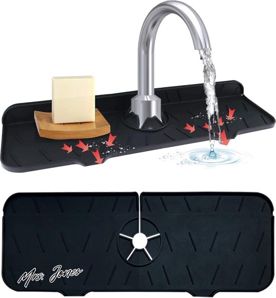 Mrs. Jones Mat Siliconen Kraan Handvat Druppelvanger - Absorberende Mat ...