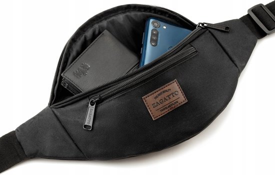 Zwarte heuptas dames groot zakje op riem heup sport ZAGATTO | bol