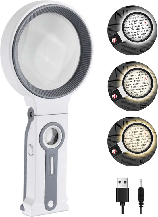 Vergrootglas met LED Verlichting - tot X30 - Loeplamp - Leesloep - Voor ...