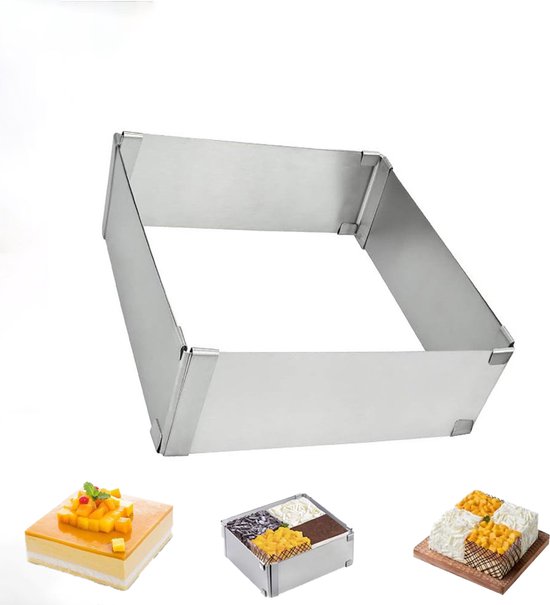 Crynuo Cake bakvorm - Cakevorm - bakframe - RVS - 15.5*25.5 cm | bol