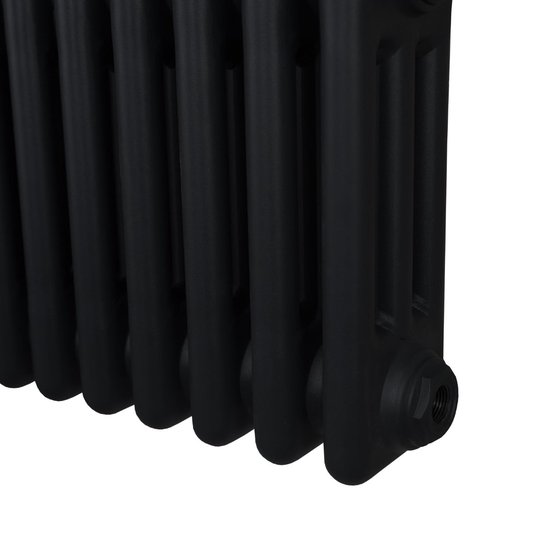Traditionele 3 Kolom Verticaal Radiator - 1800 x 202mm - Zwart | bol