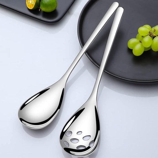 Opscheplepel met sleuflepel, 9,4" roestvrijstalen opscheplepel voor ...