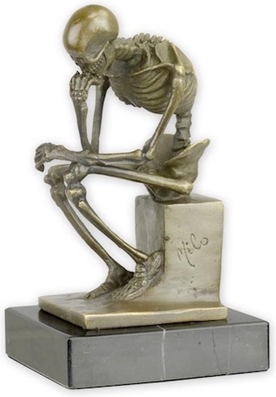 De Denker Beeld - Bronzen Beeld - Skelet Kunst Sculptuur - Brons Beeldje - Rodin... | bol