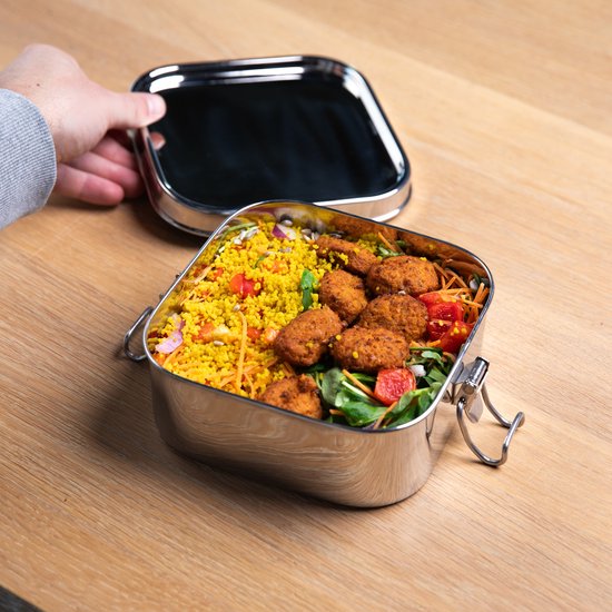 RVS Lunchbox Lekvrij - RVS Broodtrommel - Talli Brooddoos - Kinderen en ...