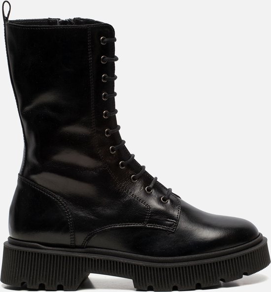Ann Rocks Ann Rocks Veterboots Zwart Leer - Maat 40 | bol.com