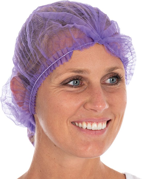 Hygonorm wegwerp haarnetje clip cap LILA per 100 stuks - haarnetjes | bol