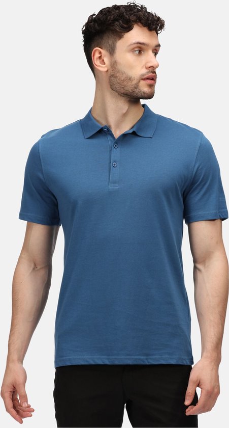 Het Regatta Sinton poloshirt met korte mouwen - heren - Coolweave - katoen - Blauw | bol