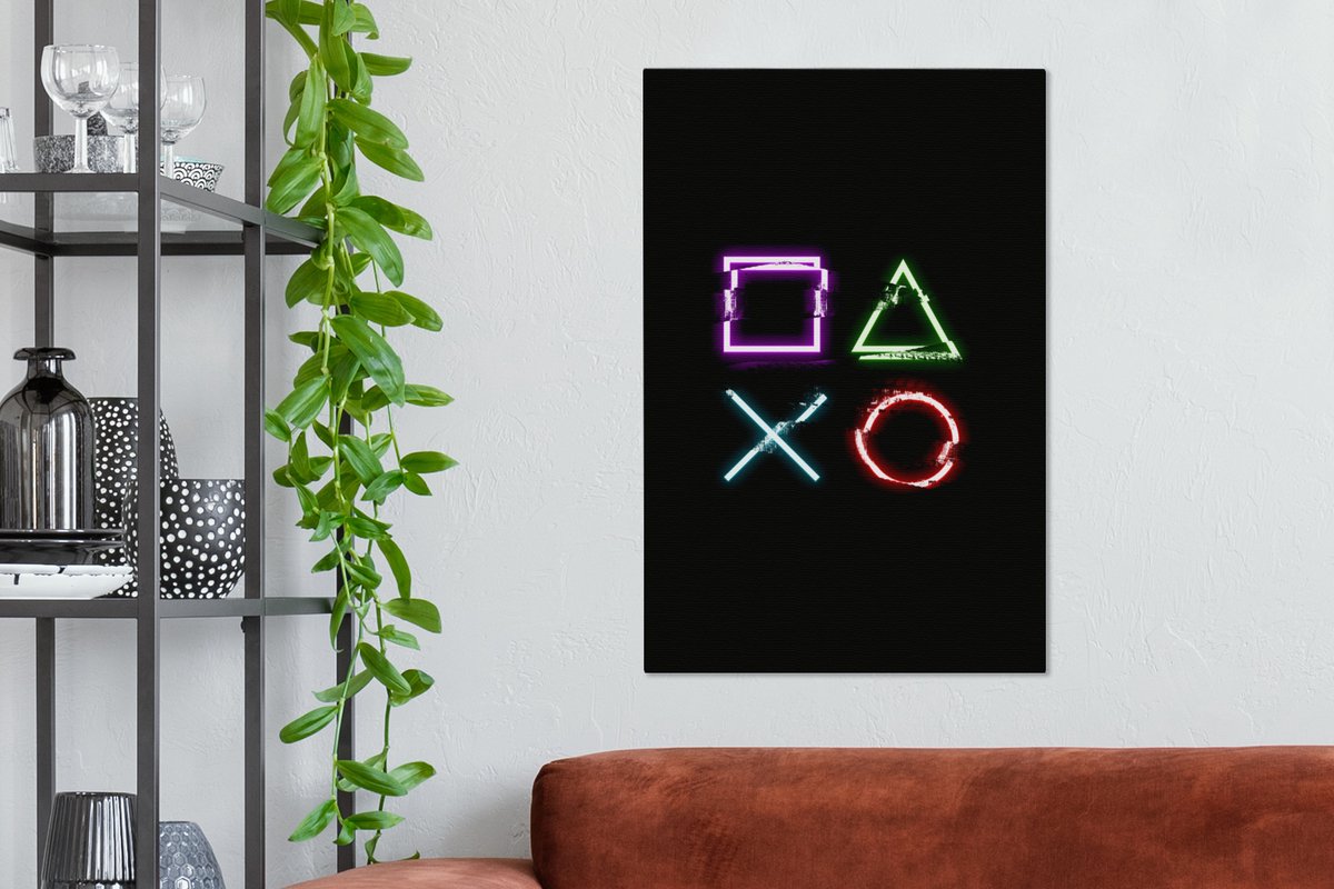 Canvas - Gaming - Figuren - Controller - Console - Neon - Gamen - 40x60 ...