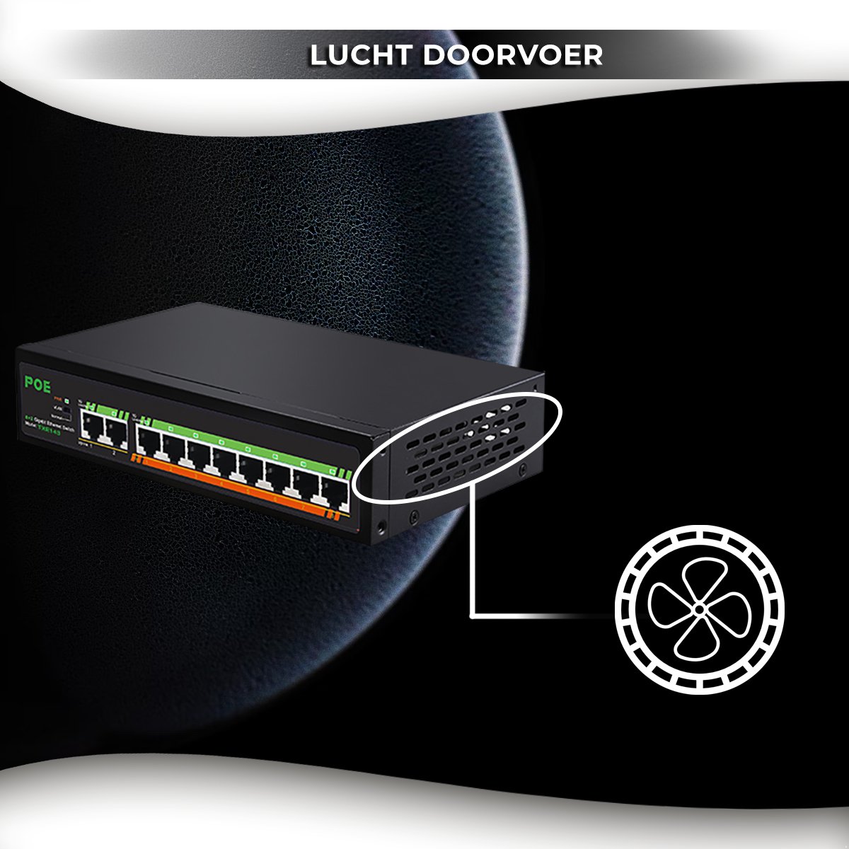 SBVR TXE143 - Netwerk Switch - PoE Switch - 10 poorten - RJ45 - 1.000 ...