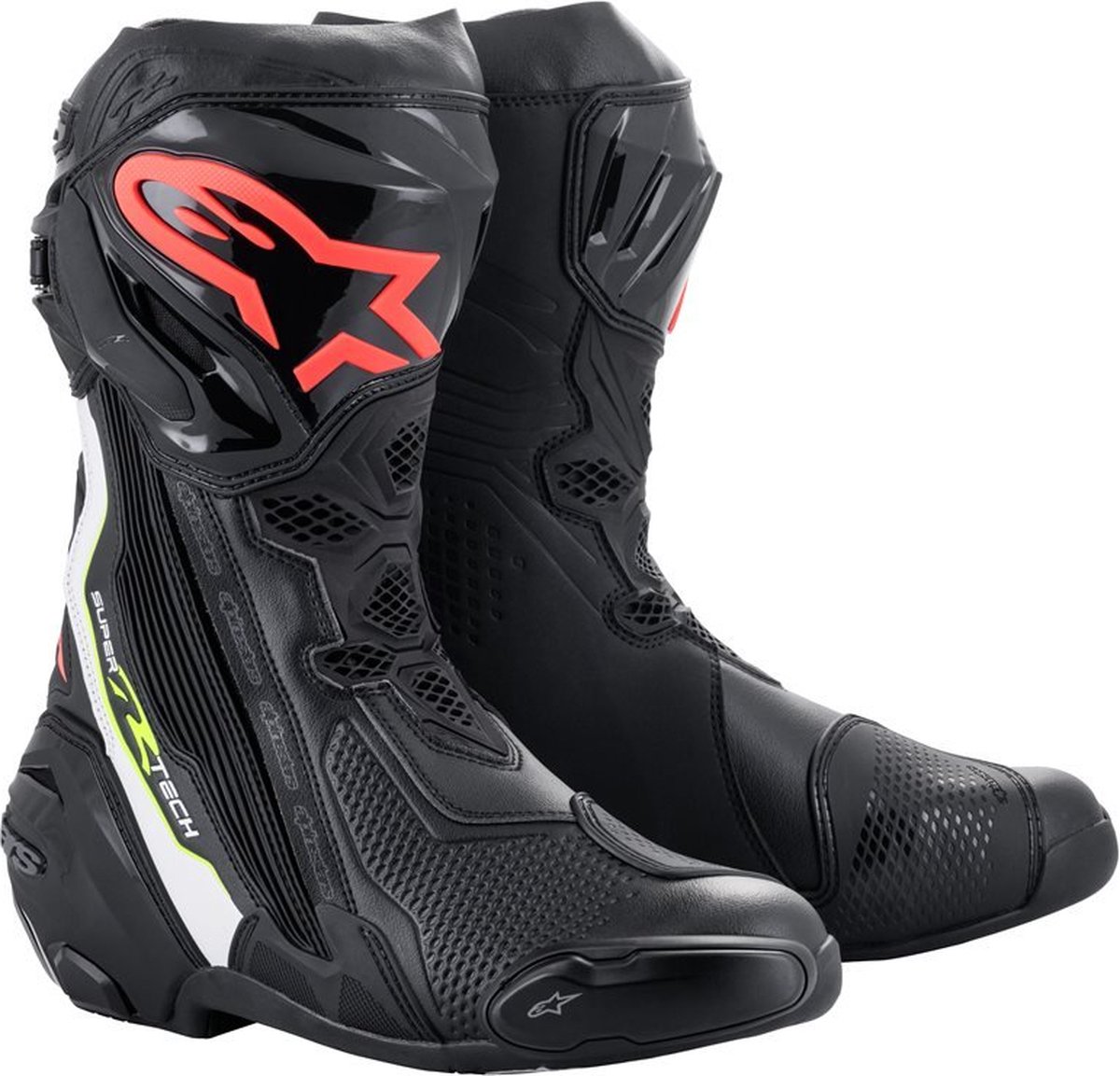 Alpinestars Supertech R Black White Red Flu Yellow Flu 44 - Maat ...