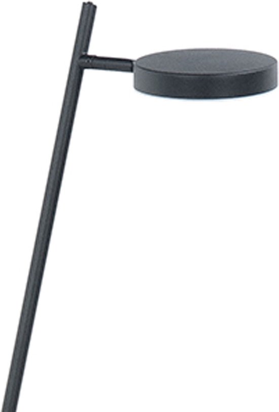 Moderne vloerlamp / leeslamp Round move | 2 lichts | zwart | oplaadbaar ...