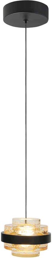 Sierlijke hanglamp Dynasty Champagne | 1 lichts | zwart / goud / transparant | glas /... | bol