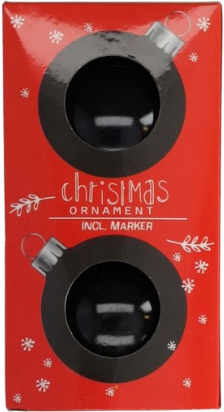 Maak je eigen kerstbal - 2 Stuks - Krijt - Zwart - Kerstboom - Kerst ...