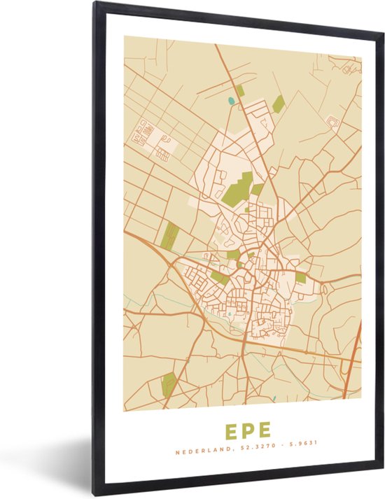 Fotolijst incl. Poster - Epe - Plattegrond - Stadskaart - Kaart ...