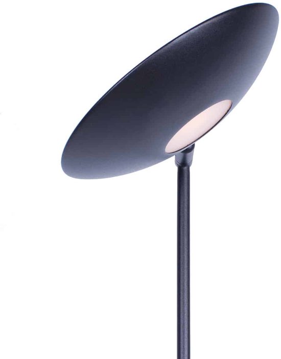 Vloerlamp met leeslamp Geneva | 2 lichts | zwart | metaal | verstelbare ...